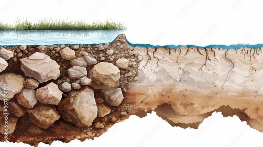 Comprehensive illustration of river terrace formation, showing erosion ...
