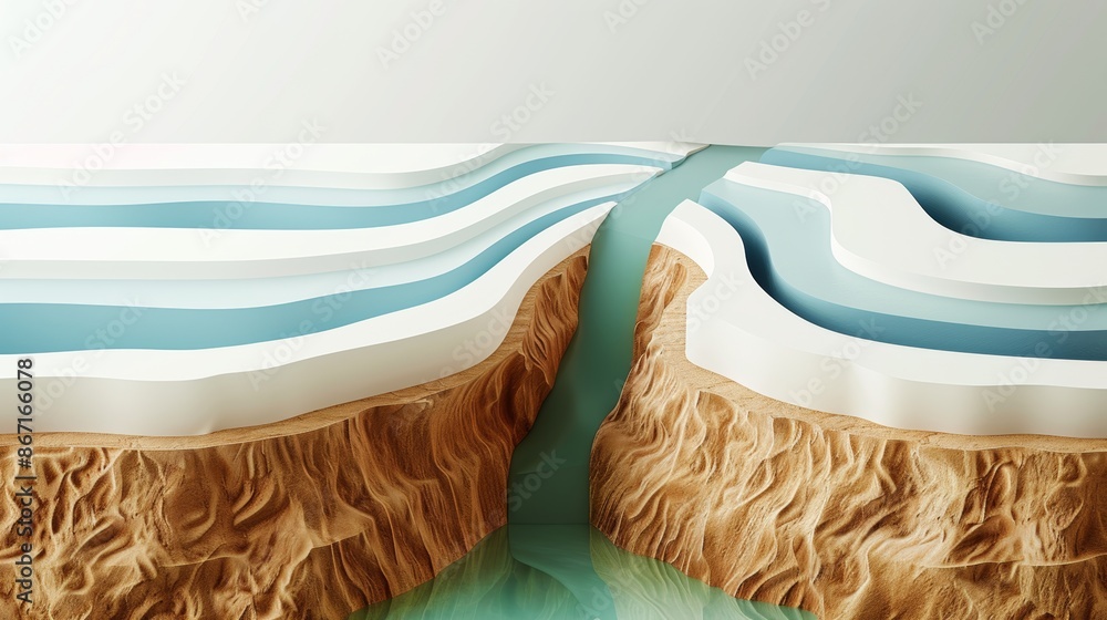 Illustrative process of river terrace formation, depicting fluvial ...