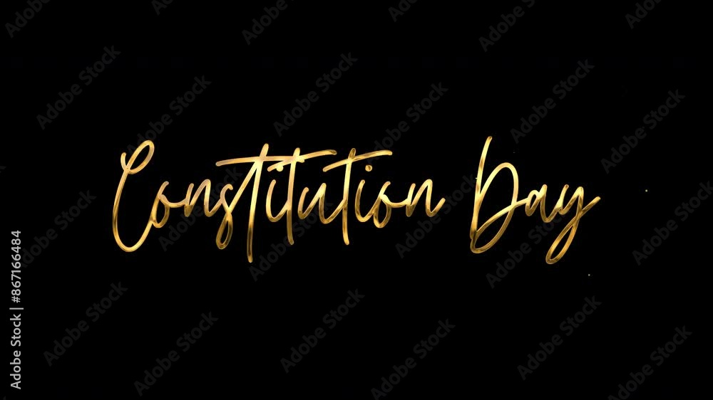 Constitution Day Text Animation, Elegant 4K video with gold ink ...