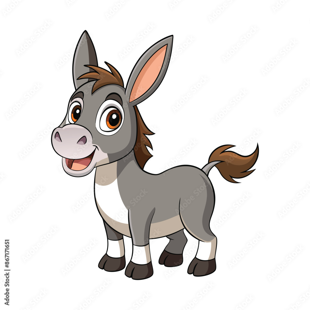 Cartoon happy donkey showing vector Stock Vector | Adobe Stock