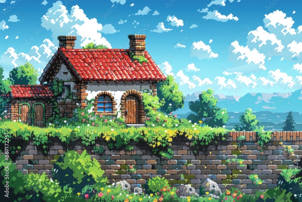 Pixel Art Playground: Create a background using pixel art techniques ...