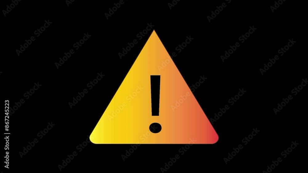 Flashing red alert icon light illustration video on black white green ...