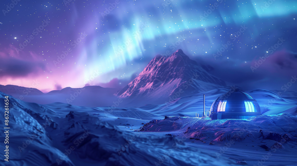 Arctic Aurora Laboratory A scientific base in a D arctic landscape ...