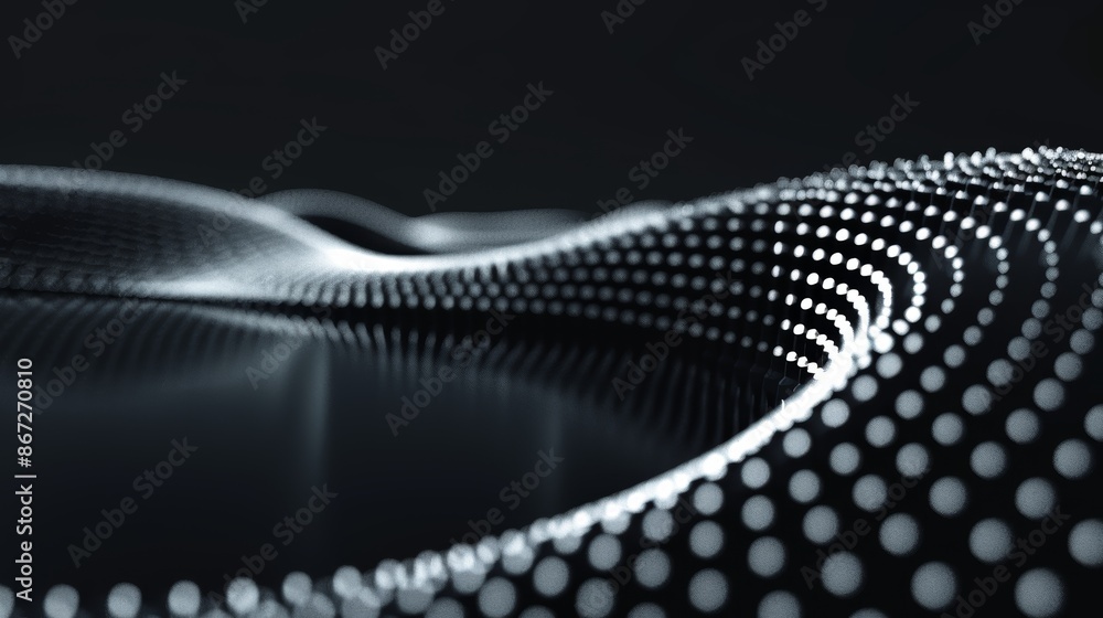 Black vibration and sound wave vector, circular pulse wave with points ...