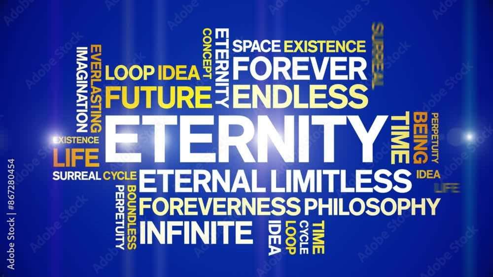 Eternity animated word cloud;text design animation tag kinetic ...