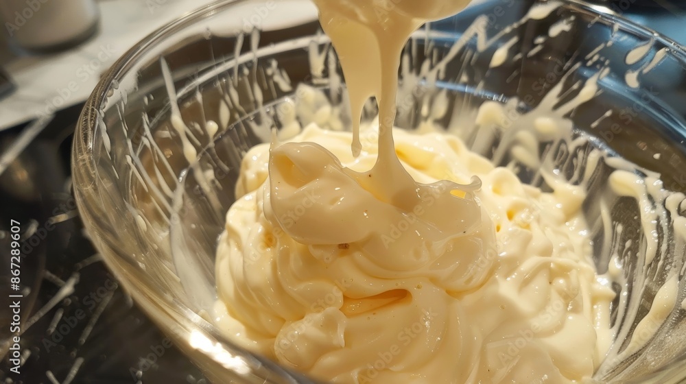 Foto de Mixing in a splash of white vinegar and a pinch of salt to ...
