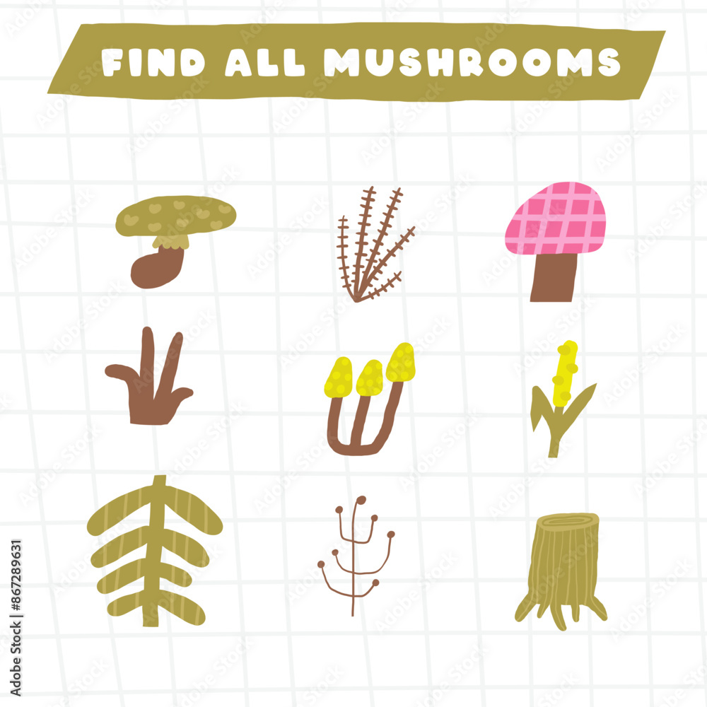 Learn swamp nature game for kids. Cute hand drawn doodle funny ...