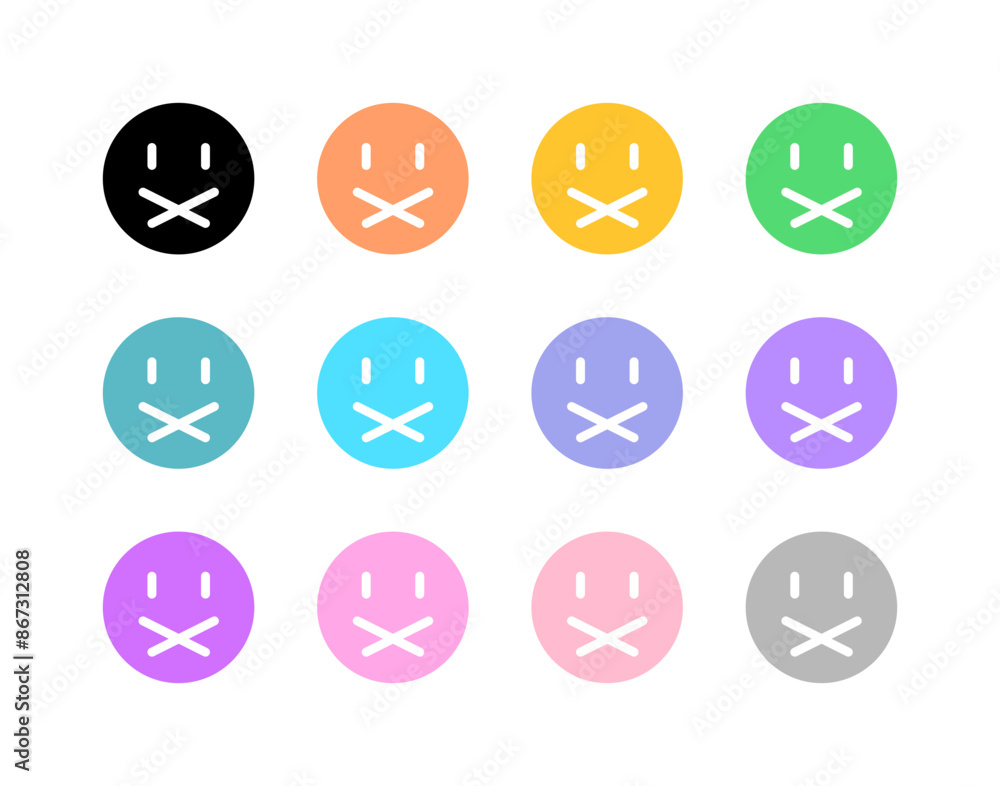 Editable cross mouth, mute, silent vector icon. Part of a big icon set ...