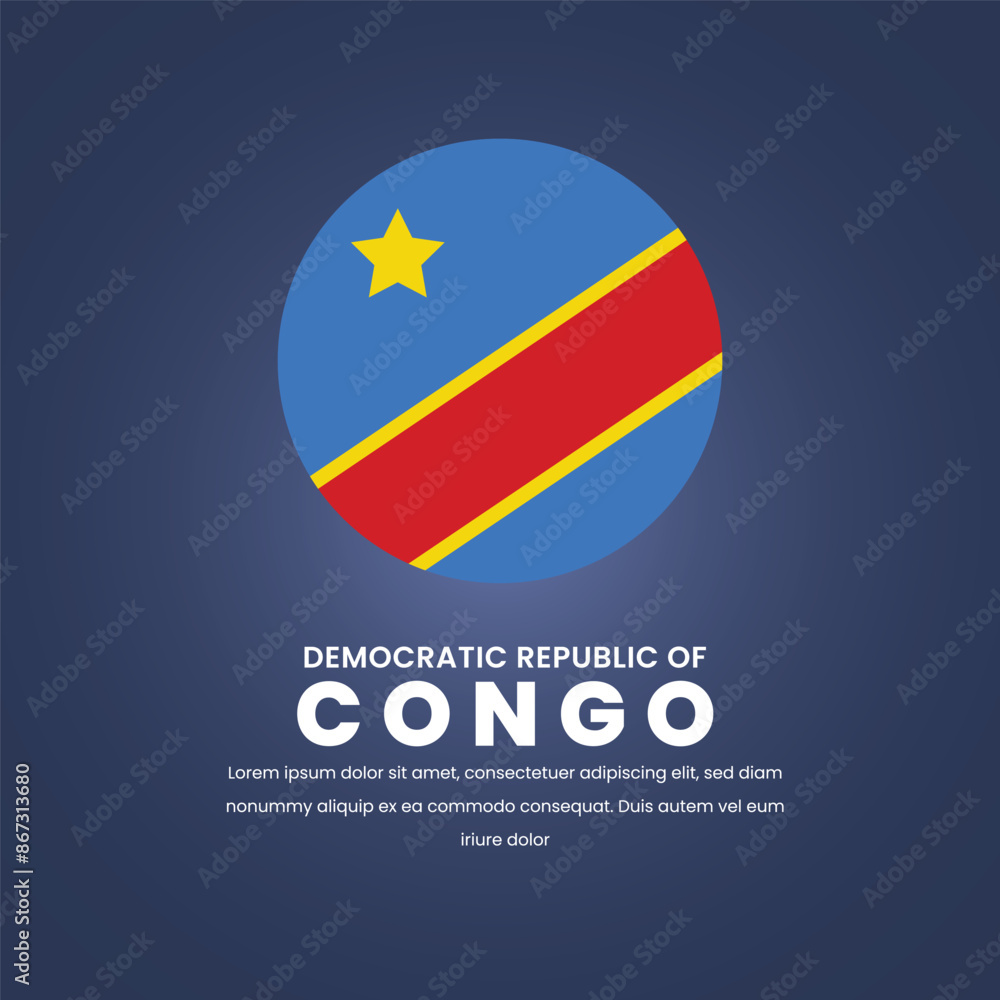 Congo Independence Day poster vector illustration. Flag of the ...