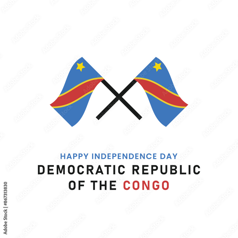 Congo Independence Day poster vector illustration. Two crossed ...