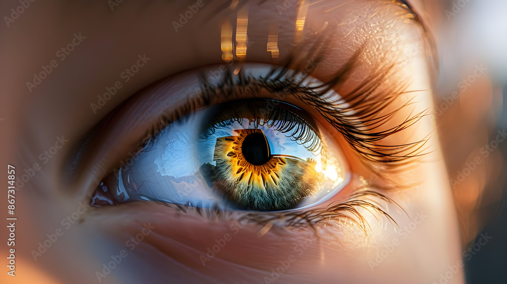 Impact of Light Pollution on Health: Close-Up of Dilated Human Eye ...