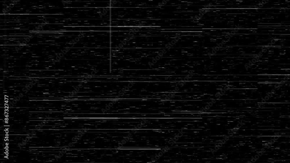 Scratch noise. No signal. Analog TV red glitch motion on black overlay ...