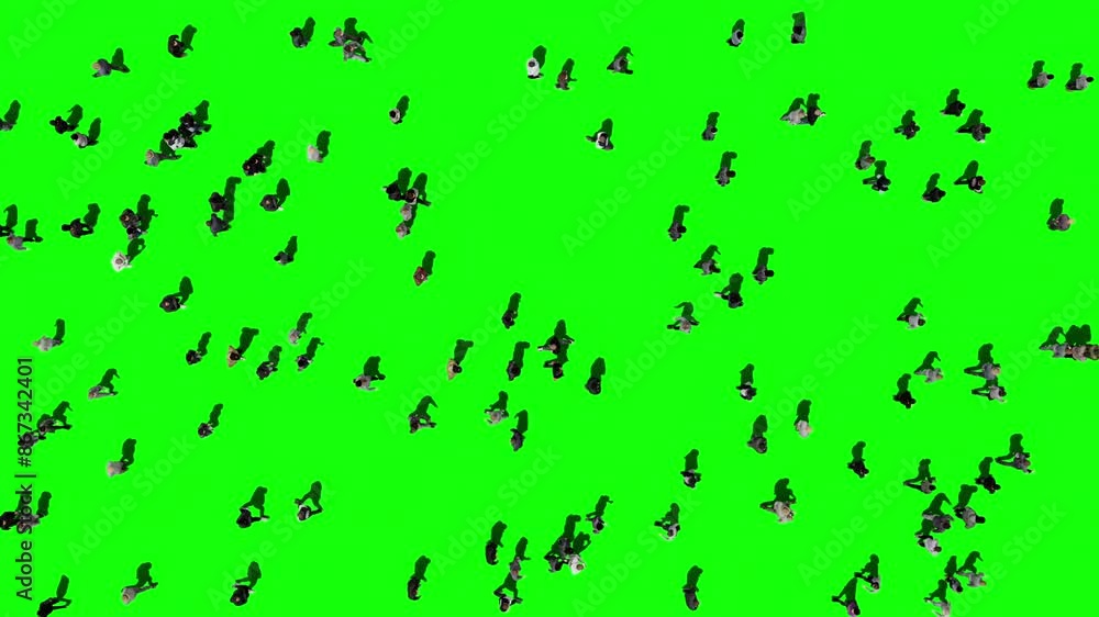 3D animation of a crowd of people walking down the street to visualize ...