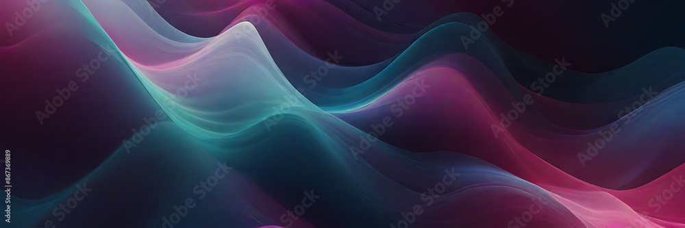 Abstract blue tech background with digital waves, dynamic network ...