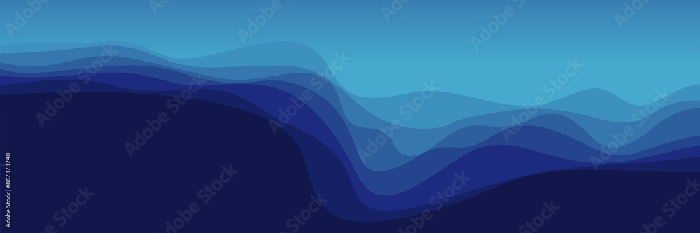 blue gradient landscape wave pattern design vector illustration good ...