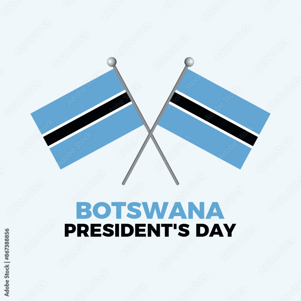 Botswana Presidents' Day poster vector illustration. Two crossed ...