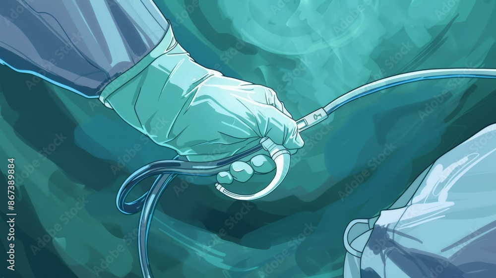 An illustration depicting a medical professional performing an ...