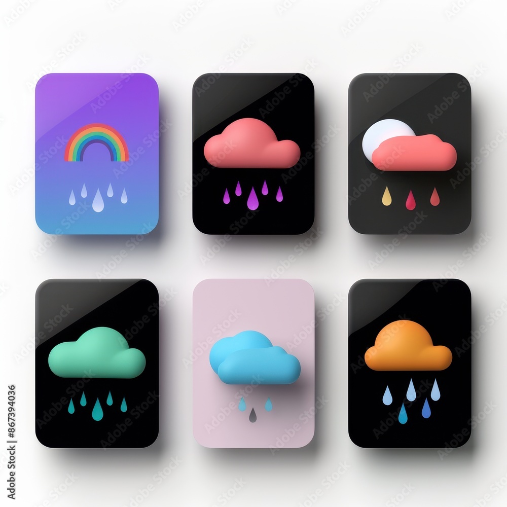 Weather app with dynamic backgrounds and clear weather icons, figma art ...
