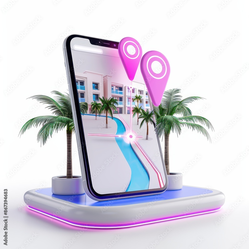 Interactive map for a travel app with custom icons and markers, figma ...