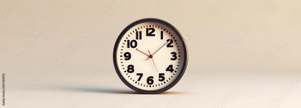 5. Illustrate a modern 3D rendering of a desk clock displaying 4:30 ...