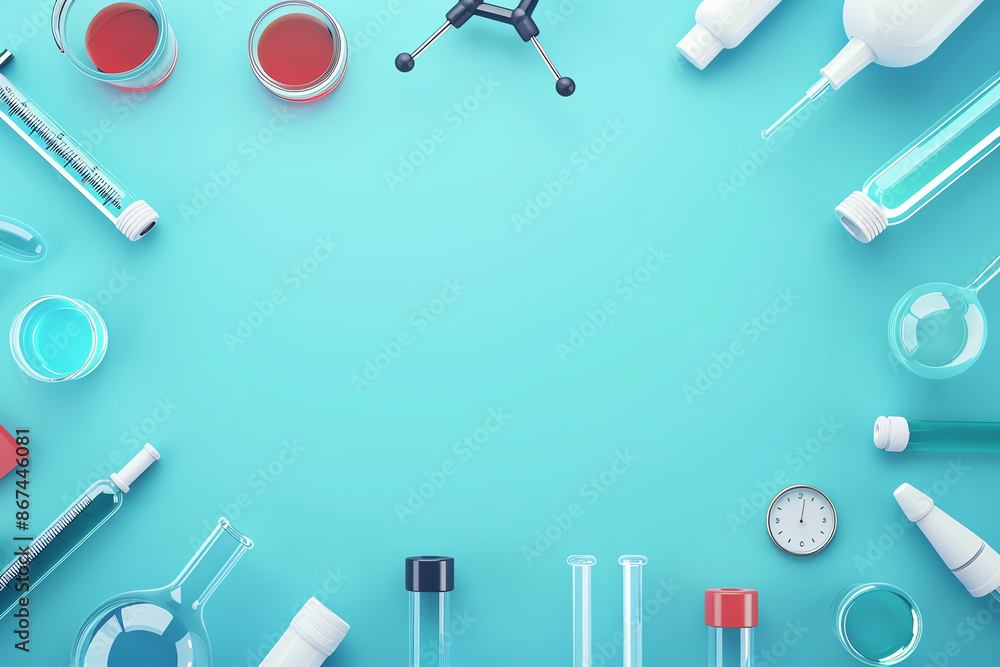 science experiment flat design, top view, educational theme, animation ...