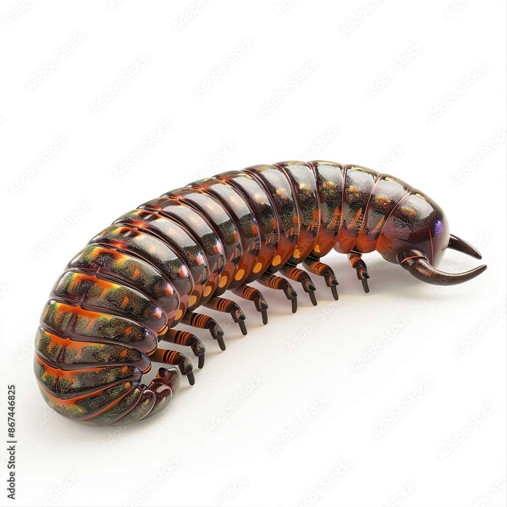 Millipede 3D cartoon isolated whitebackground Stock Illustration ...