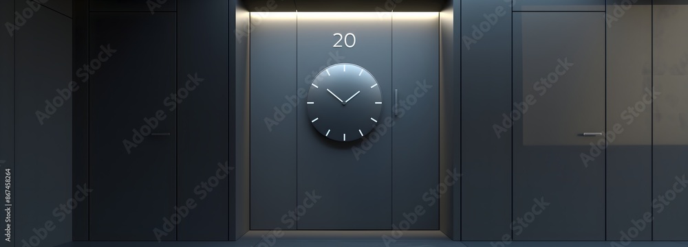 3. Generate a digital 3D representation of a sleek clock indicating 2: ...