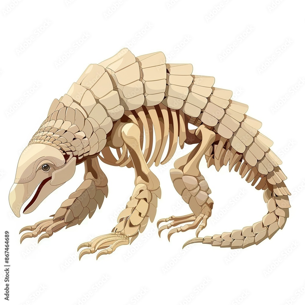 Pangolin skeleton cartoon isolated whitebackground Stock Illustration ...