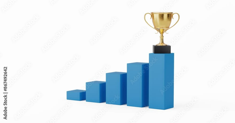 4k Resolution Video: Steps to Success Concept. Golden Winner Awad ...