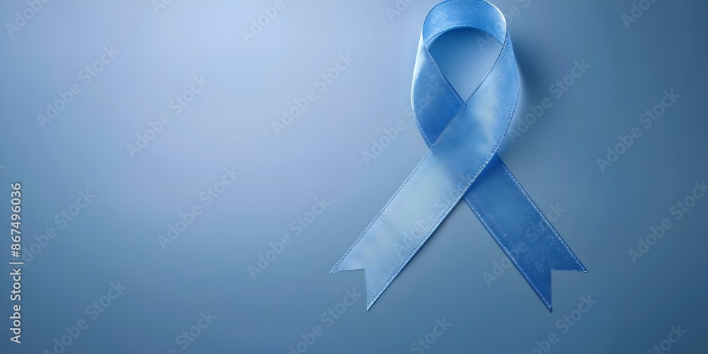 Abstract blue ribbon background for awareness of school violence and ...