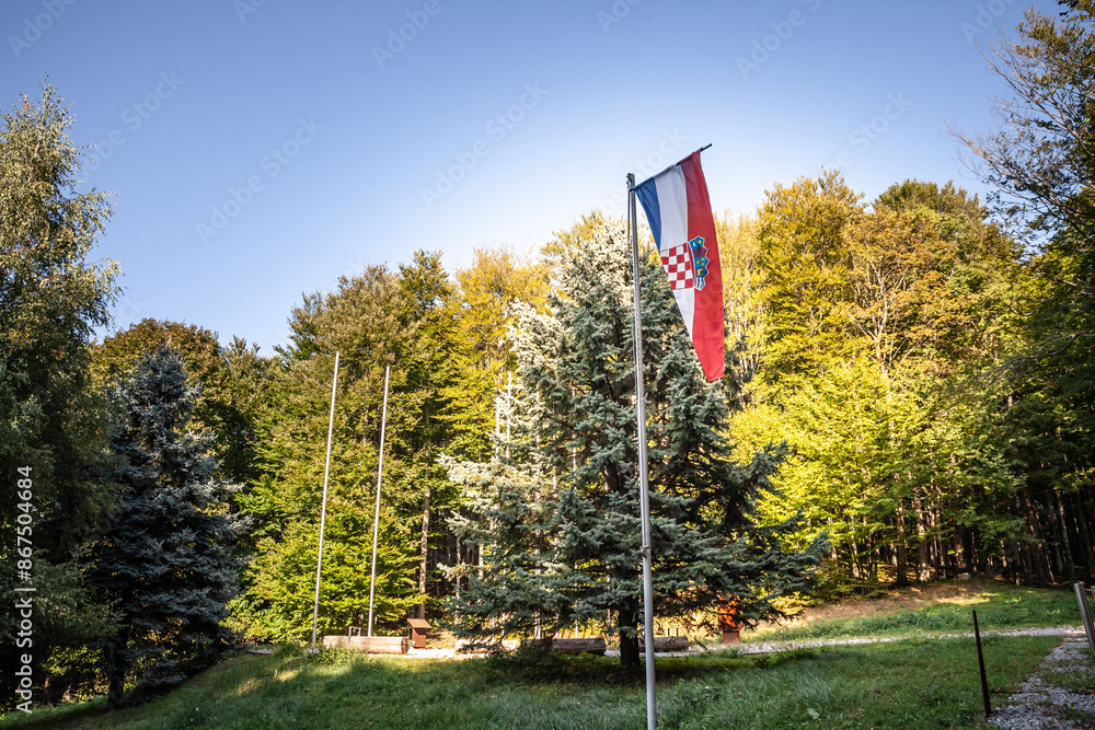 Picture of the ratni spomenik papuk memorial in the forest of papuk ...