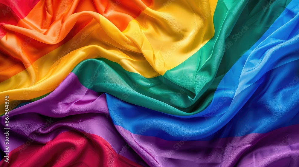 ภาพประกอบสต็อก Colorful LGBT rainbow flag as a symbol of love ...