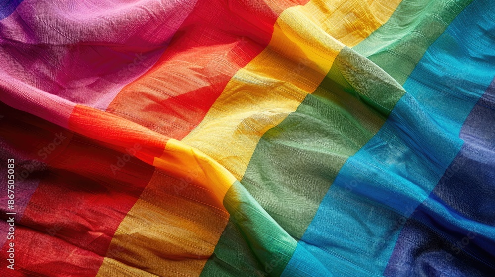 Colorful LGBT rainbow flag as a symbol of love, acceptance, and ...