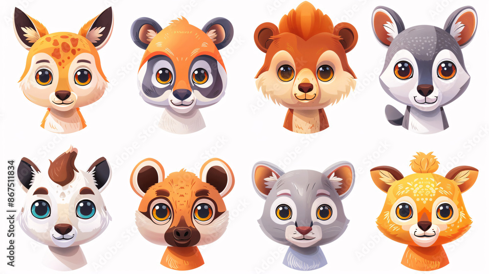 Collection of cute giraffe clipart stickers in different activities on ...