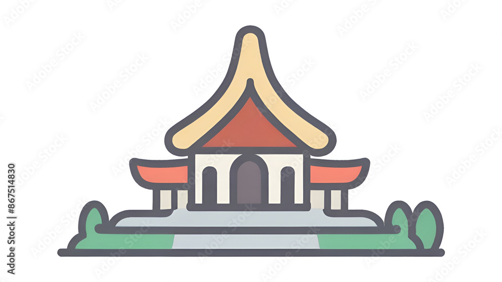 Icons of Thai temples and stupas with transparent backgrounds ...