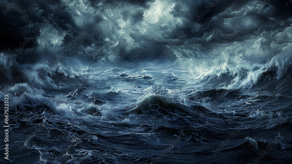 The ocean's fury is displayed as wild waves crash and churn beneath a ...