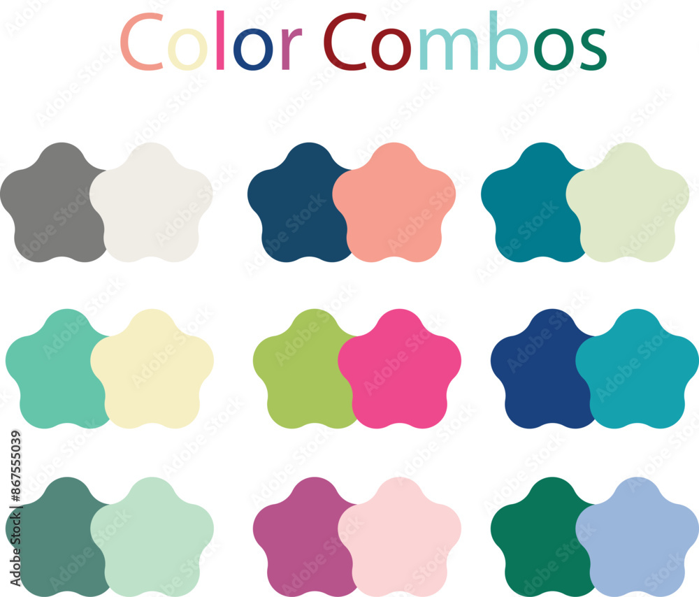 Collection of complementary color combinations for logos or other ...