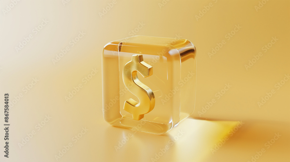 golden dollar symbol, golden sign, A 3D gold money icon, dollar sign ...