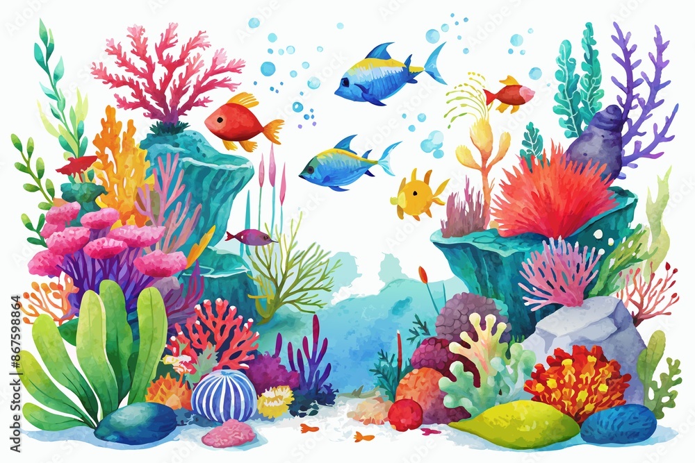 ocean, watercolor paintings, underwater, Breathtaking watercolor ...