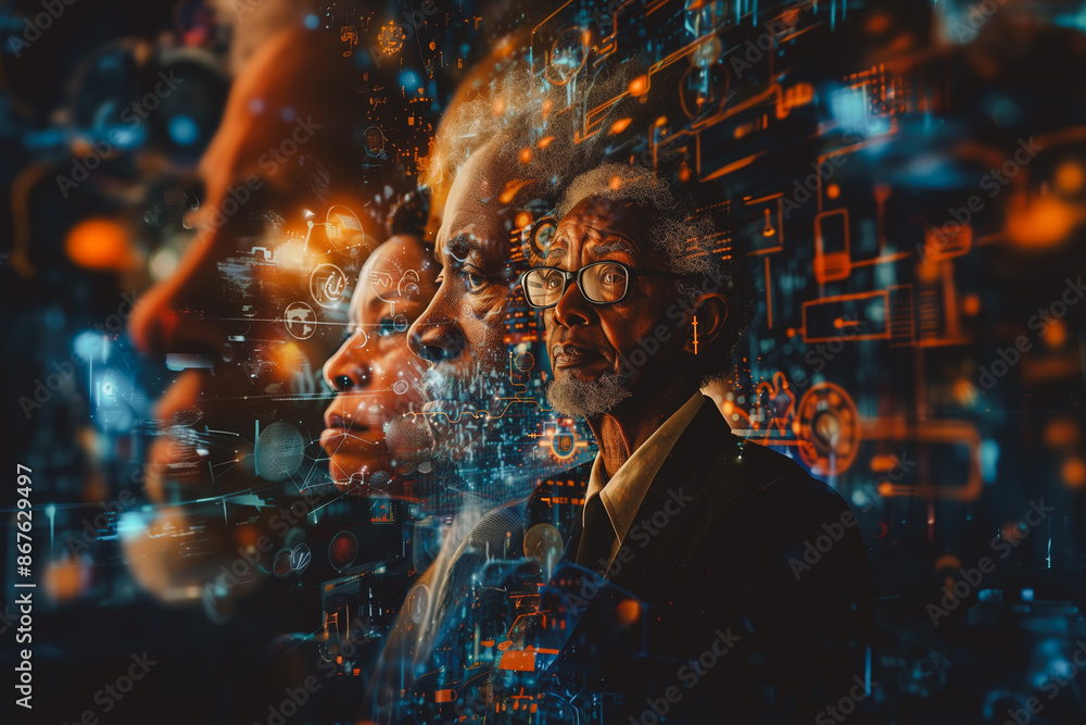 AI (Artificial Intelligence) concept. Deep learning. GUI (Graphical ...