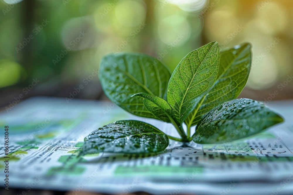 Environmental Investment Financial Charts with Leaves Clipart of ...