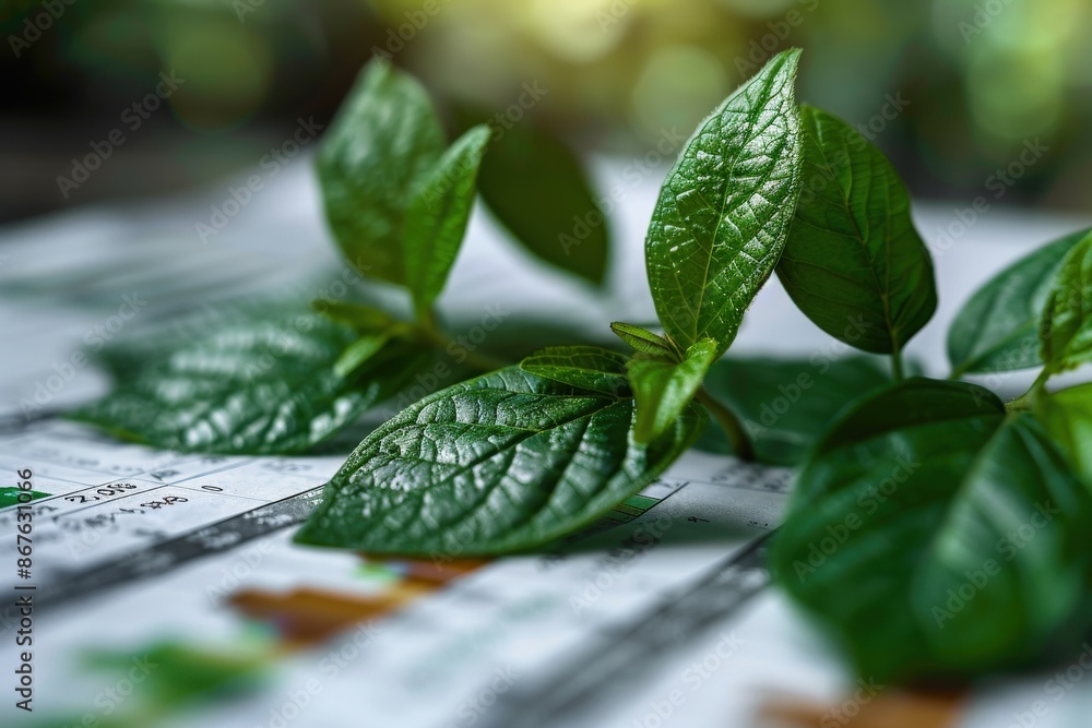 Environmental Investment Financial Charts with Leaves Clipart of ...