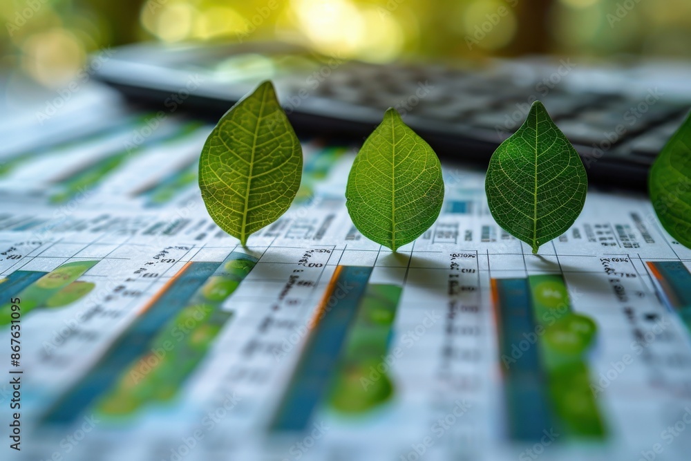 Environmental Investment Financial Charts with Leaves Clipart of ...