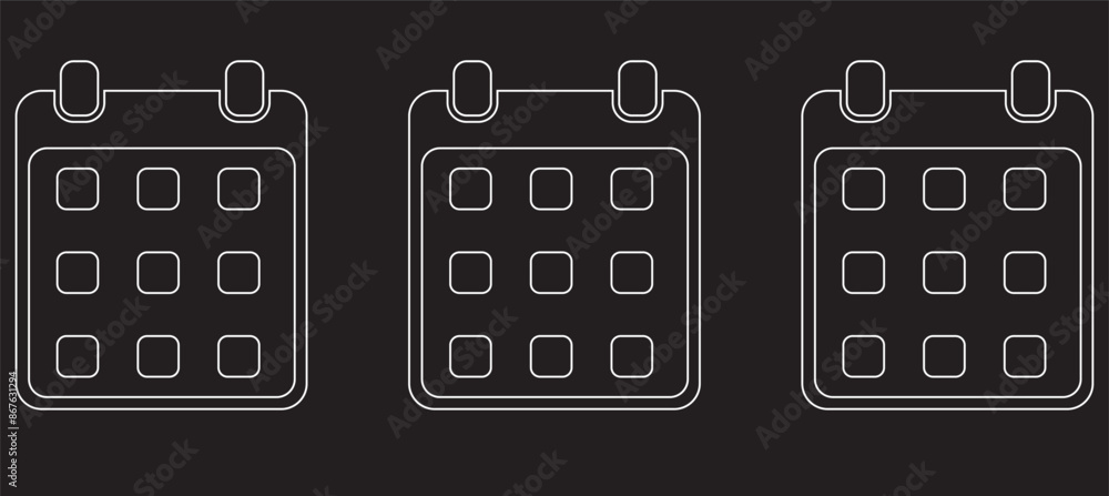 Calendar Icon collection. Set of calendar symbols. Meeting Deadlines ...