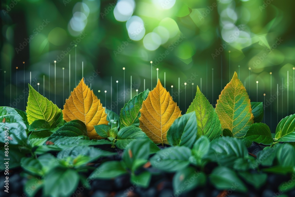 Eco-Friendly Investment Report with Green Leaves Clipart of a business ...