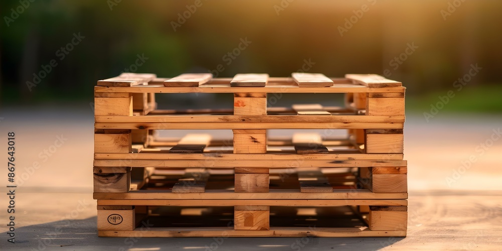 Stacked wooden pallets for transportation and storage in driveway top ...