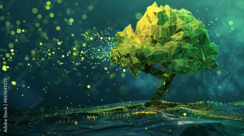 Tree growth as a leadership concept is portrayed in a digital ...