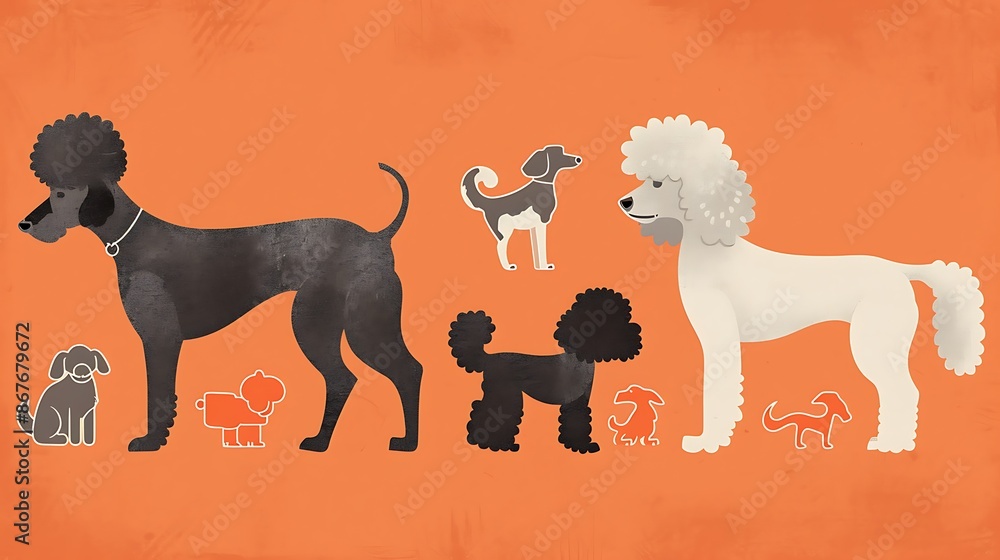 Infographic focusing Poodle Canis lupus familiaris highlighting origins ...