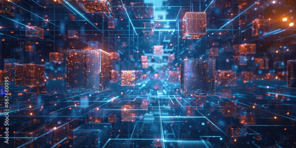 Futuristic Quantum Computing Architecture Neural Network Algorithms Powered By Blockchain