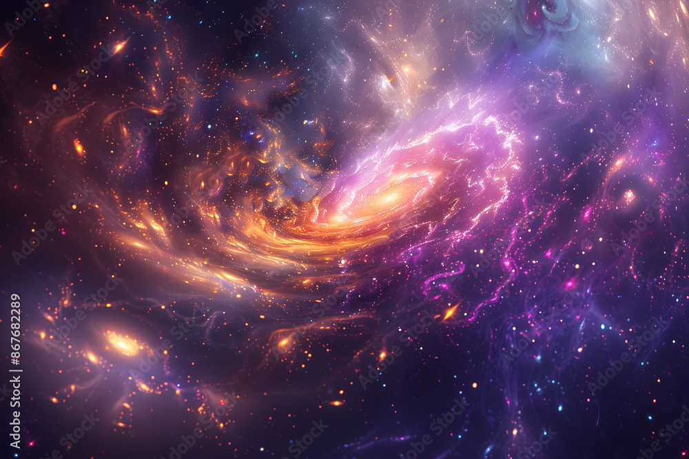 Fantasy Lights and Particles Galaxy background: Vibrant Galaxies in the ...